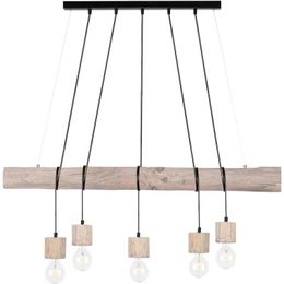 Spot-Light SPOT LIGHT Pendelleuchte »TRABO PINO« E27 Hängeleuchte, Holzbalken aus massivem Kiefernholz Ø 8-12 cm holz grau / schwarz