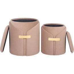 Kayoom Polstergarnitur »Hocker Forcet 125 2er-Set, Edler Kunstsamtbezug« Set, Hocker 1: B 30, 5/ H 38, 5/ T 30, 5 cm Hocker 2: B 37/ H 44, 5/ T 37...