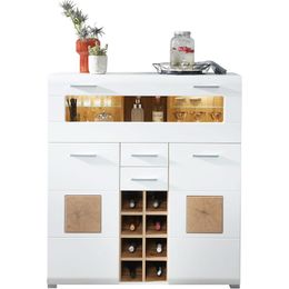 Innostyle Barschrank »FUN PLUS, TOPSELLER!« Barschrank, OTTOs Choice, Maße: 120 x 129 x 37 cm (B/H/T), mit LED-Beleuchtung weiß matt HIRNHOLZ - Der...