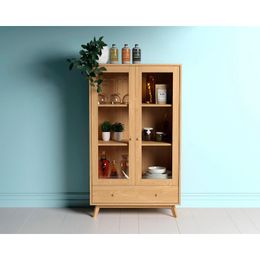 WOODMAN Glasvitrine &raquo;Kensal&laquo; im schlichten skandinavischen Design, Holzfurnier aus Eiche, FSC eiche natur