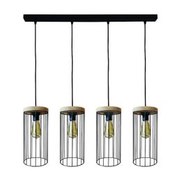 BRITOP LIGHTING Pendelleuchte &raquo;TIMEO WOOD MAX&laquo; E27 H&auml;ngeleuchte, Trendiger Schirm aus Metall, mit Echtholz schwarz