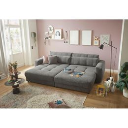ED EXCITING DESIGN Loveseat »Barura« 2 Stk. tlg. Big-Sofa mit 2 Nierenkissen dunkelgrau