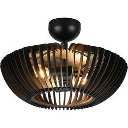 Trio LEUCHTEN Deckenleuchte »Colino« E27 1 Stk. warmweiß - kaltweiß Schlafzimmer Deckenlampe mit Holzschirm Ø40cm exkl 2xE27 (max 40 Watt) schwarz...
