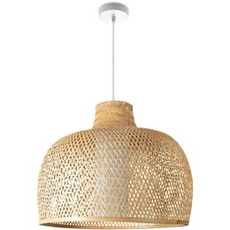Paco Home Pendelleuchte »TOPU« E27 Bambus Pendellampe Korblampen Boho Rustikal Wohnzimmer LED Lampe E27 Holz