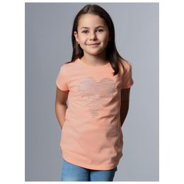 TRIGEMA T-Shirt »T-Shirt mit glitzerndem Herz-Motiv« 1 Stk. tlg. apricot 116 116 Single-Jersey