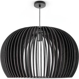 Paco Home Pendelleuchte »PULU« E27 Pendelleuchte Holz Esstischlampe Skandinavisch Korb Boho E27 Vintage Schwarz