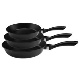ELO Pfannen-Set »Alucast« Aluminiumguss Set, je 1 Pfanne Ø 20/24/28 cm, H: 4, 5/5/6 cm, 3 Stk. tlg. Induktion schwarz