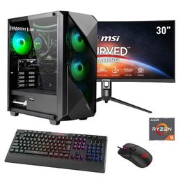 Hyrican Gaming-PC-Komplettsystem »Striker SET02418« 30 ′′ AMD Ryzen 5 GeForce RTX 4060 16 GB RAM 1.000 GB SSD DDR5, Windows 11, inklusive 30" Curved..
