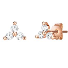 Glanzstücke München GLANZSTÜCKE MÜNCHEN Paar Ohrstecker »Set: GSM197« aus Sterling Silber roségold + weiß 4,4 Floraler Ohrring mit Zirkonia