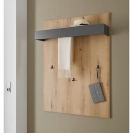 Inosign Garderobenpaneel &raquo;GiRON/CiTY, Wandregal in vier Farben, Flurgarderobe mit Hutablage&laquo; mit Kleiderstange und Haken, 100 cm breit Eiche Evoke...