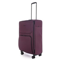 Stratic Trolley »BENDIGO LIGHT+ Koffer M« 1 Stk. tlg. 78 l 4 Rollen Weichschalenkoffer Trolley TSA-Zahlenschloss CONNECT NFC-Chip aubergine