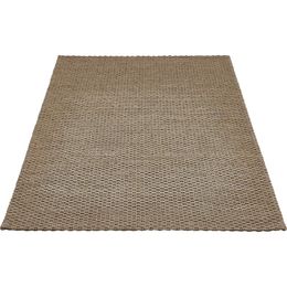 LUXOR living Wollteppich &raquo;Nora&laquo; rechteckig 10 mm H&ouml;he Handweb-Teppich, Flachgewebe, handgewebt, reine Wolle taupe Obermaterial: 100% Wolle B : 160...