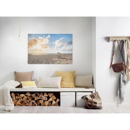 A.S. Création A.S. CRÉATION Leinwandbild »Beach Chair« Gemälde Kunst 1 Stk. tlg. Strand Meer Keilrahmen Natur Leinwand-Bild Wohnzimmer modern Wandbild Farbe...