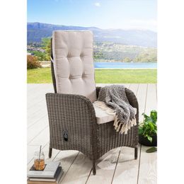 Destiny Gartensessel »PALMA« Set, 2 Stk. tlg. Aluminium, Polyrattan, inkl. Auflagen vintage braun Obermaterial: 100% Polyester. Füllung: 100%...