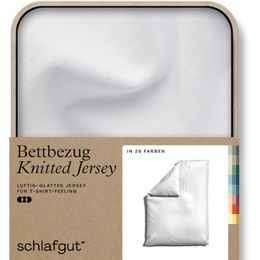 Schlafgut Bettbezug »Knitted Jersey uni, aus Bio-Baumwolle mit Elasthan, Reißverschluss« bügelfrei, Mix & Match Bettwäsche: passender Kissenbezug...