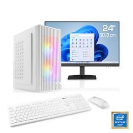 CSL PC-Komplettsystem »Spectrum V24557« 24 ′′ Intel Pentium Gold 16 GB RAM 500 GB SSD weiß Inkl. Full HD Monitor, Maus, Tastatur, 300 MBit/s...