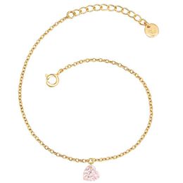 Glanzstücke München GLANZSTÜCKE MÜNCHEN Gliederarmband »GSM1982« Motiv Herz gelbgold + rosa none Glamouröses Armband für Damen