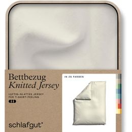 Schlafgut Bettbezug »Knitted Jersey uni, aus Bio-Baumwolle mit Elasthan, Reißverschluss« bügelfrei, Mix & Match Bettwäsche: passender Kissenbezug...