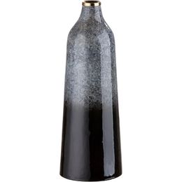 Gilde Dekovase »Laver, Höhe 40 cm« dekorative Vase aus Metall, Dekoobjekt grau, schwarz