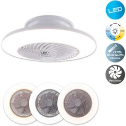 Näve NÄVE LED Deckenleuchte »Adoranto Deckenventilator« LED-Board 1 Stk. Farbwechsler Deckenlampe, Ventilator, Fernbed., 3-stufiger Lüfter 60W weiß