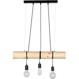 Spot-Light SPOT LIGHT Pendelleuchte »TRABO« E27 Hängeleuchte, mit Massivholzbalken Ø 8-12 cm, Naturprodukt, Kürzbar holzfarben/schwarz