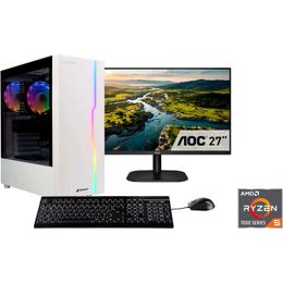 Captiva Gaming-PC-Komplettsystem »Advanced Gaming R91-379 TFT Bundle« 27 ′′ AMD Ryzen 5 GeForce RTX 4060 16 GB RAM 1.000 GB SSD weiß ohne Windows