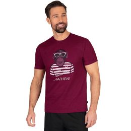 TRIGEMA T-Shirt »T-Shirt mit großem Affen-Aufdruck« 1 Stk. tlg. chianti-melange L L DELUXE-Single-Jersey
