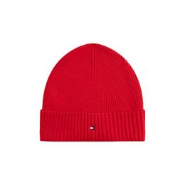 Tommy Hilfiger Strickmütze »TH FLAG PIMA COTTON BEANIE« Beanie mit Logostickerei, mit Kaschmiranteil Unisex Primary Red