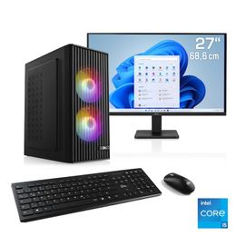 CSL PC-Komplettsystem »Spectrum V25195« 27 ′′ Intel Core i5 32 GB RAM 1.000 GB SSD schwarz Inkl. 27 Zoll Full-HD Monitor, Maus, Tastatur, 300...