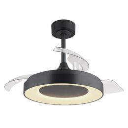 Globo LIGHTING Deckenleuchte »ELINA« LED-Modul 1 Stk. Ventilator / Schlafzimmer / Wohnzimmer / Arbeitszimmer/ rund /3 Flügel grau matt