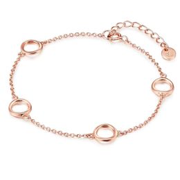 Glanzstücke München GLANZSTÜCKE MÜNCHEN Gliederarmband »A1355« aus Sterling Silber roségold none Filigranes Damen-Armband mit Kreis-Symbolen