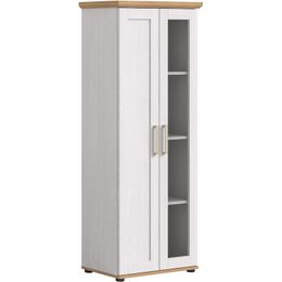 Home Affaire Vitrine »Cosenza, Höhe 161 cm, 2 Türen, 4 Fächer« 1 Stk. tlg. Vitrine, Höhe 161 cm, Wohnzimmer, Esszimmer weiß Sibiu Lärche Nachbildung
