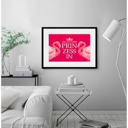 queence Bild &raquo;PRINZESSIN&laquo; 1 Stk. tlg. HD Premium Poster-Druck inkl. Holzrahmen pink Acrylglas, Holz, Papier
