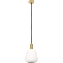 Eglo Hängeleuchte »MANZANARES Pendellampe, Stahl und Glas, E27, Esstischlampe, Lampe« E27 1 Stk. Hängelampe, H110 x Ø22, 5 cm, messing-gebürstet,...