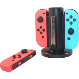 Hanseatic Controller-Ladestation »4-in-1 für Nintendo Switch« 400 schwarz LED Indikatoren zum Anzeigen des Ladestands jedes einzelnen Controllers