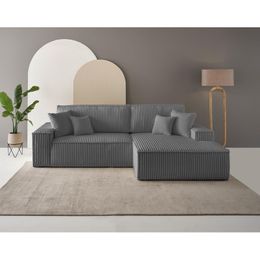OTTO HOME andas Ecksofa »FINNLEY Schlafsofa 267 cm, L-Form mit Schlaffunktion & Bettkasten« verfügbar in den Stoffqualitäten Bouclé, Struktur fein...