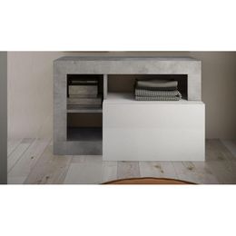 Inosign Garderobenschrank »Hamburg, Breite 91 cm« mit 1 Klappe Weiß Hochglanz/ Beton Optik 0 Maße (B/H/T): 91/ 58 /35 cm