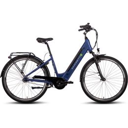 SAXONETTE »Optimum Plus« 7 Gang Nabenschaltung Mittelmotor 250 W Pedelec, Elektrofahrrad für Damen u. Herren dunkelblau matt+schwarz