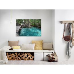 A.S. Création A.S. CRÉATION Leinwandbild »Dschungle Path« Kunst Wald 1 Stk. tlg. Dschungel Keilrahmen Natur Leinwand-Bild Wohnzimmer modern Wandbild Farbe...