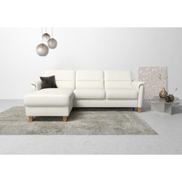 Home Affaire Ecksofa »Palmera L-Form, B: 244 cm« optional Bettfunktion & Bettkasten, Federkern reinweiss