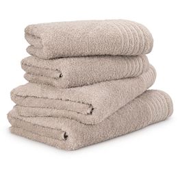 Möve MÖVE Handtuch Set »New Classic« 4 Stk. Walkfrottier 2x Hand- und 2x Duschtücher, 100% bester Baumwolle (480 g/m²) cashmere Obermaterial: 100%...