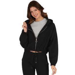 TRIGEMA Sweatjacke »Cropped Kapuzenjacke« 1 Stk. tlg. schwarz S/M S/M Strukturierte Sweat-Qualität