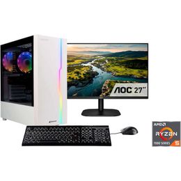Captiva Gaming-PC-Komplettsystem »Advanced Gaming R91-394 TFT Bundle« 27 ′′ AMD Ryzen 5 GeForce RTX 4060 32 GB RAM 1.000 GB SSD weiss ohne...