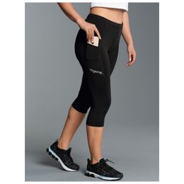 TRIGEMA Jerseyhose »Kurze Sportleggings mit Seitentasche« schwarz L - US-Größen US-Größen L Eingrifftasche und aufgesetzte Beintasche