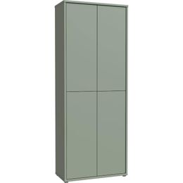 FORTE Schuhschrank &raquo;Alice Springs&laquo; B/H/T 74,5/191,9/34,9 cm, Stauraumschrank, Mehrzweckschrank, Breite 74,5 cm, mit 8 B&ouml;den gr&uuml;n Spanplatte