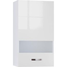 KOCHSTATION Glash&auml;ngeschrank &raquo;KS-Cara&laquo; Breite 50 cm wei&szlig; gl&auml;nzend/wei&szlig; wei&szlig;
