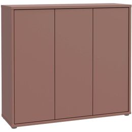 FORTE Schuhschrank &raquo;Alice Springs&laquo; B/H/T 109,2/99,1/34,9 cm, Stauraumschrank, Mehrzweckschrank, grifflose Front, Push to open orange Spanplatte