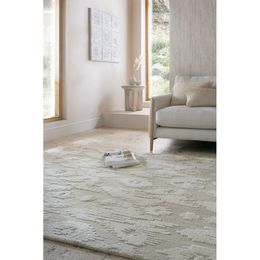 FLAIR RUGS Wollteppich &raquo;Dion Ikat, 100% Wolle&laquo; rechteckig 8 mm H&ouml;he Ikat-Design, handgefertigt, Wohnzimmer, Schlafzimmer, Esszimmer beige Wolle