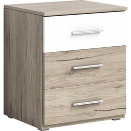 Home Affaire Nachtkommode »Beta Breite 46 cm, moderner Nachtschrank« Nachttisch, Nachtkonsole mit 3 Schubladen san remo eiche/san remo eiche -weiss