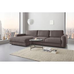 Places of Style Ecksofa »Bloomfield, bequem und elegant, OTTOs Choice, Breite 303cm, L-Form« wahlweise mit Bettfunktion und Bettkasten taupe 0